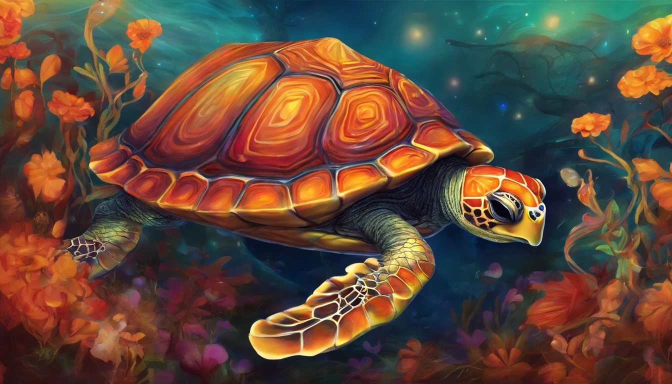 happy cute halloween themed turtle - SeaArt AI
