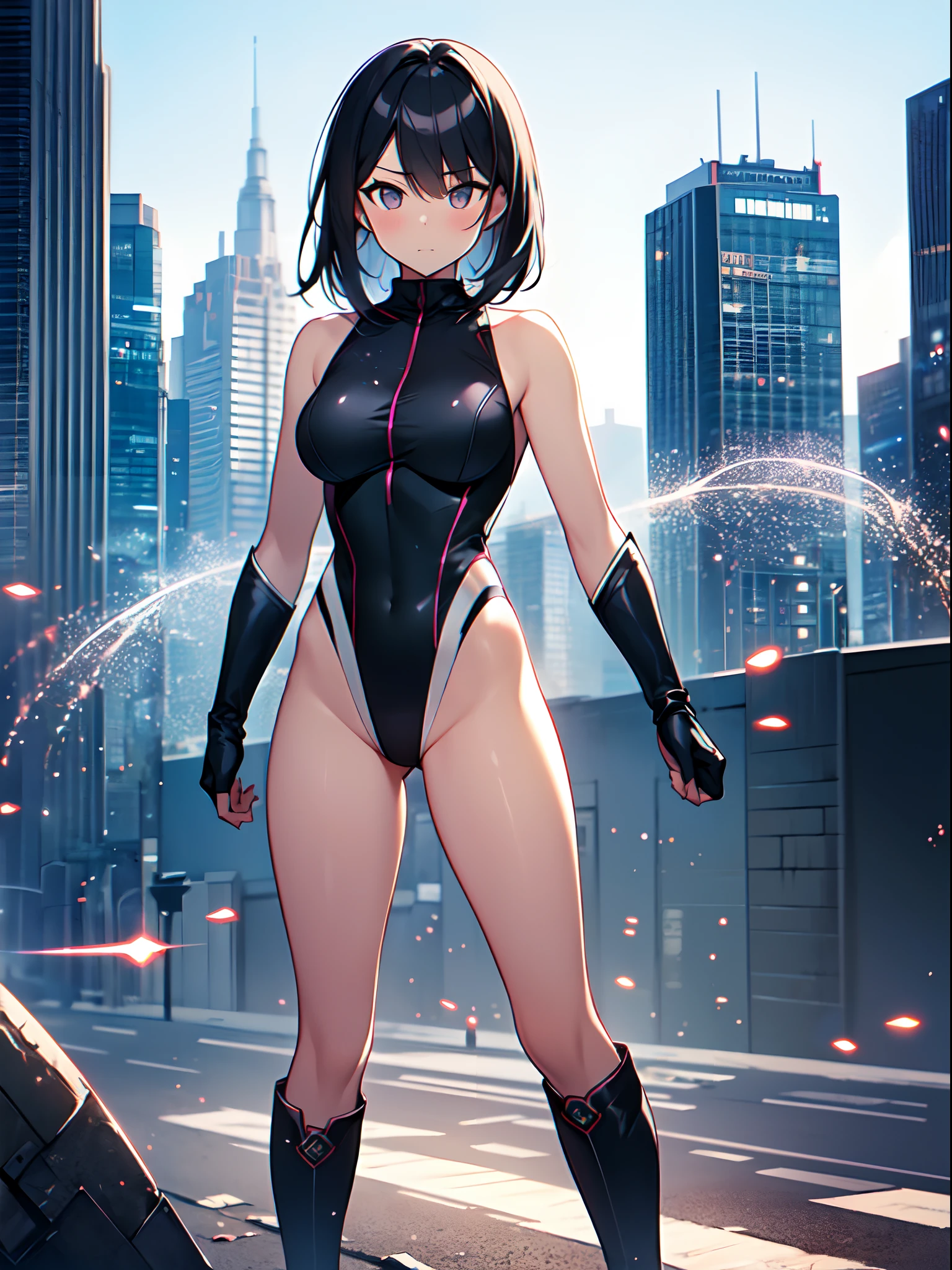 masterpiece, best quality, 1girl, superhero, leotard - SeaArt AI