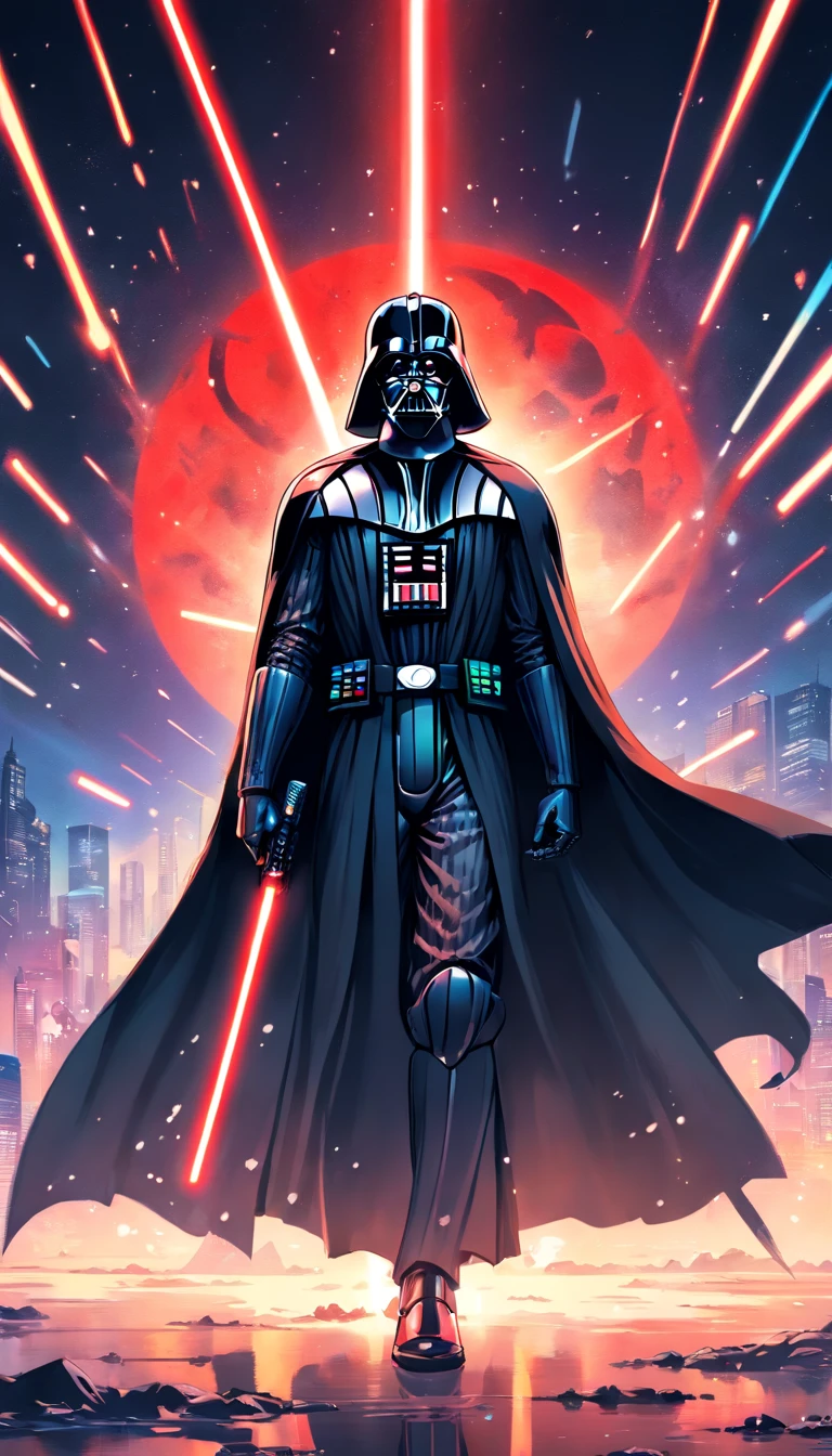 Darth Vader ink painting, Digital illustration, Comic strip style ...
