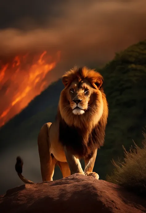 starrysky，manticore，Thick spikes，中景 the scene is，Full body like， highly ...