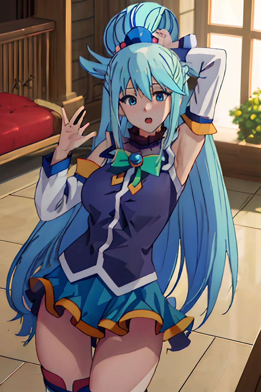 best quality, masterpiece, highres, solo, {aqua_konosuba:1.15} - SeaArt AI