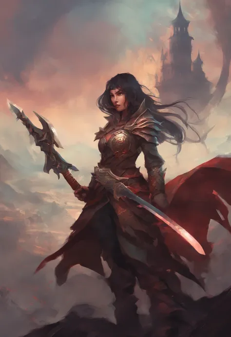 mythology, dragon slayer girl with sword - SeaArt AI