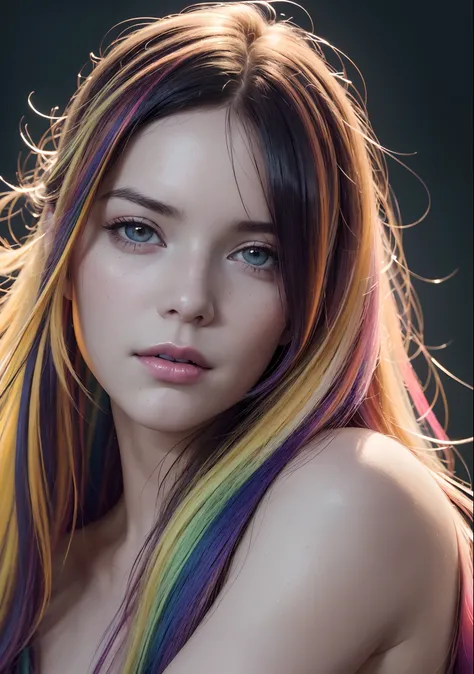 analog style, model shoot style, RAW photo ((portrait:1.8)) of a (young girl:1.5), ((colorful ...