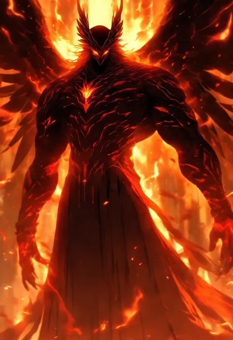 A mysterious and powerful man with a pair of wings on his back. He ...