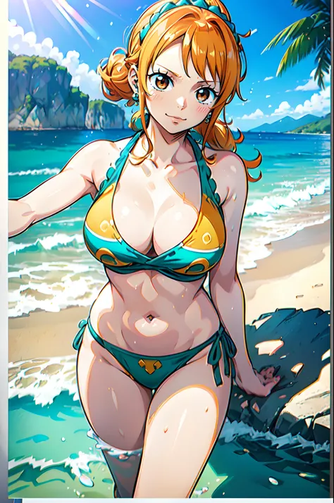 Nami from One Piece, long oran - SeaArt AI