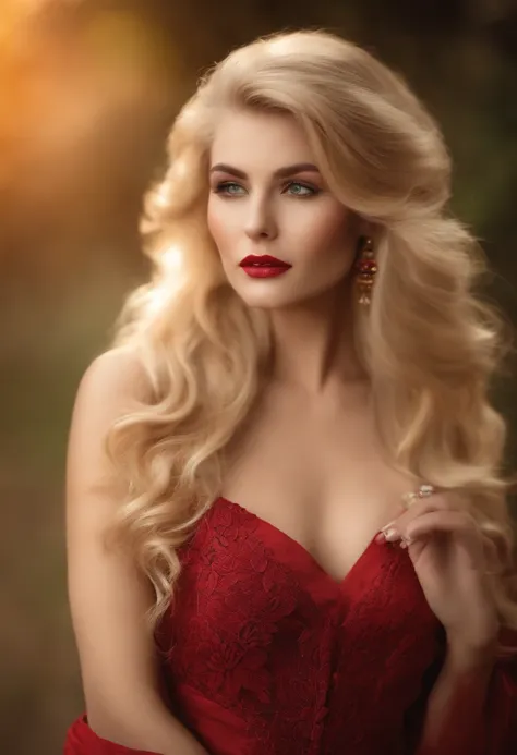 Gorgeous woman with long wavy blonde hair, detailed alluring eyes ... Gorgeous woman with long wavy blonde hair, detailed alluring eyes ...