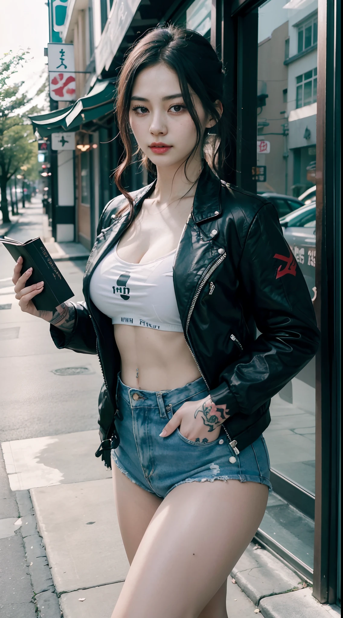 30 years old, gorgeous cute Russian girl, grin, freckles, arafed woman standing on the sidewalk ...