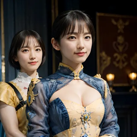 77 (20-year-old princess,is standing), (A hyper-realistic), (masutepiece), ((short-hair:1.46 ...