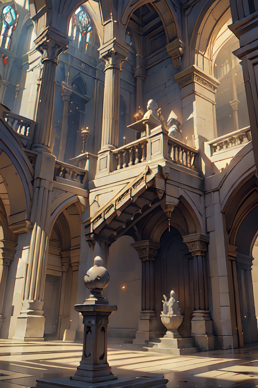 A fantastic building with high vaulted ceilings, decorated with ...