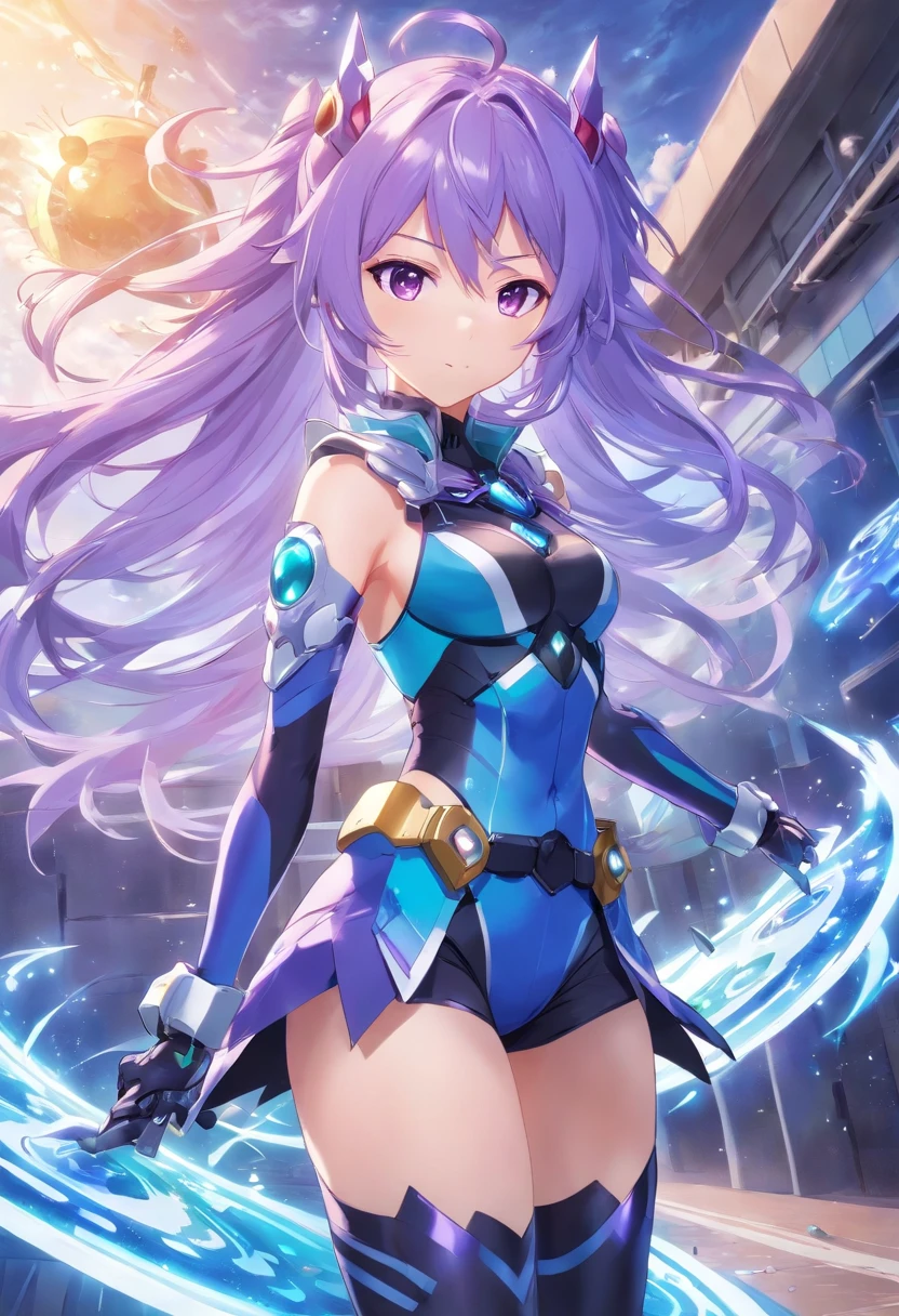 Adult Neptune from Hyperdimension Neptunia,long lilac hair, purple Eyes, Kamen Rider Zero-one ...