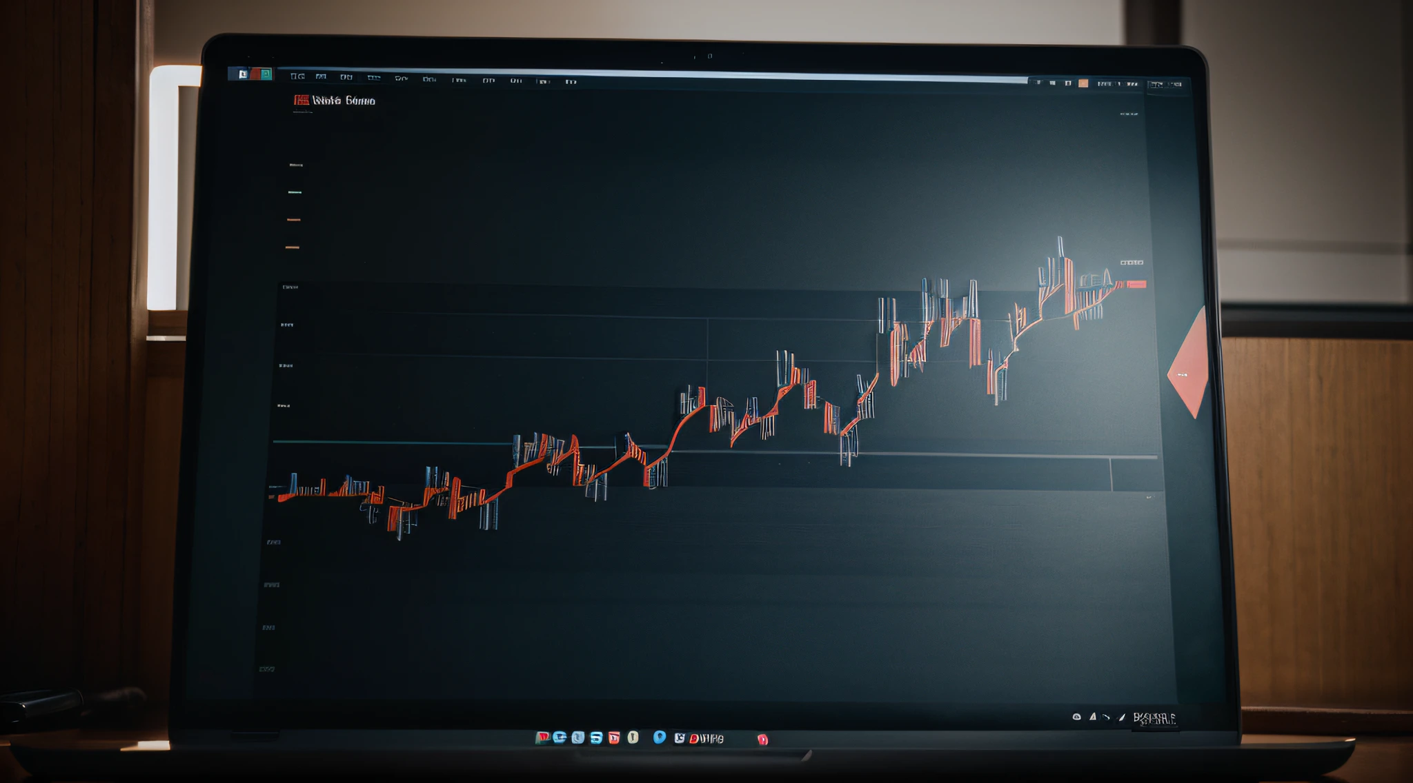 A close up of a laptop computer with a graph on the screen - SeaArt AI