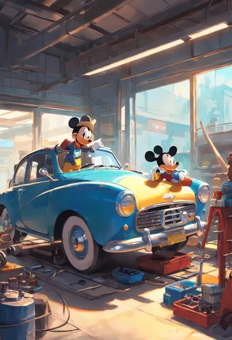 "A masterpiece illustration of Mickey Mouse and Donald Duck as a ...