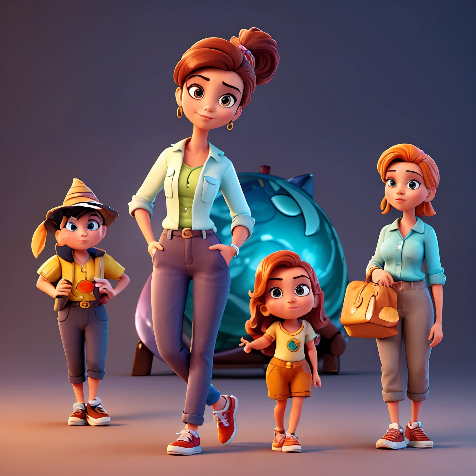 A group of cartoon characters standing next to each other - SeaArt AI