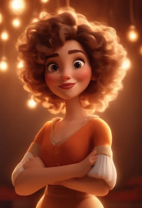 pixar stile 3d, cartoon ,thirteen year old girl with freckles and long ...