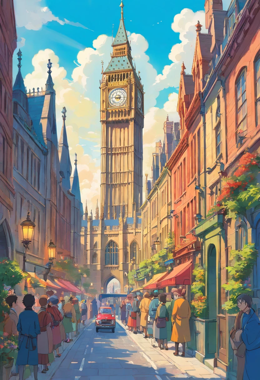 distopian view of the houses of parliament in the UK vivid colours - SeaArt AI