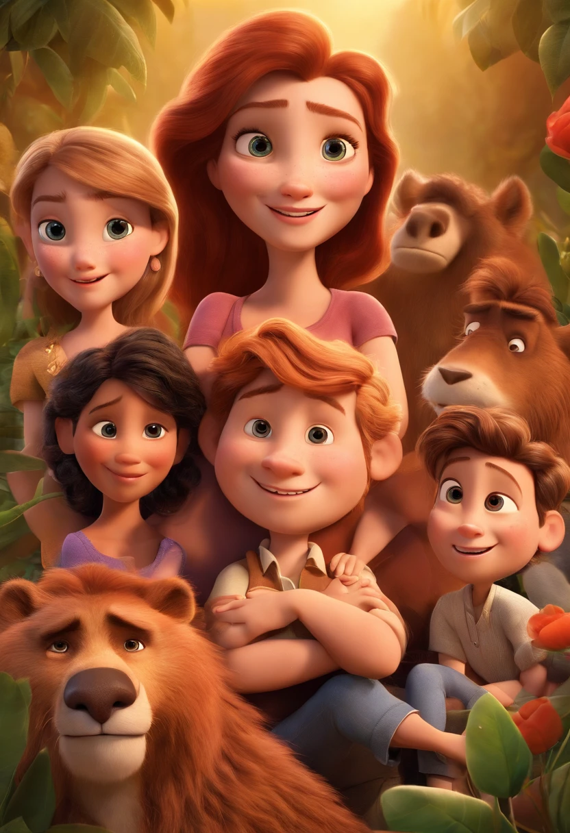 A poster of the disney princess and the bear family - SeaArt AI