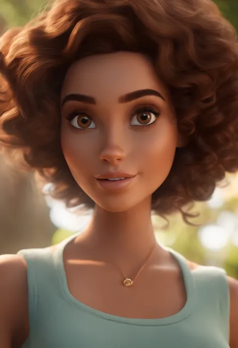 Pixar style image with 3D character white glasses brunette woman short ...