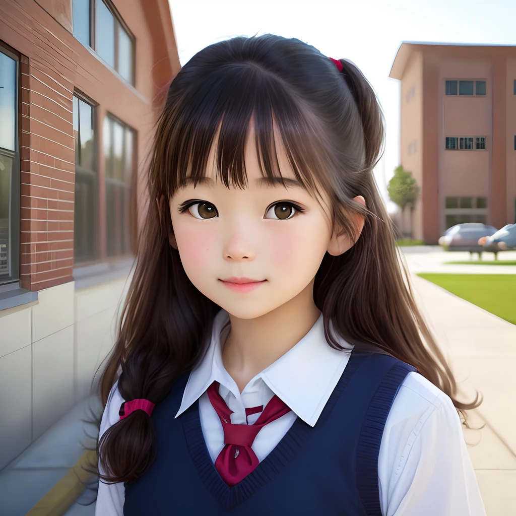 Realistic 1 elementary school girl - SeaArt AI