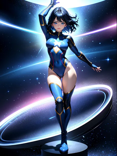 1girl, superhero, leotard, bare legs, boots - SeaArt AI