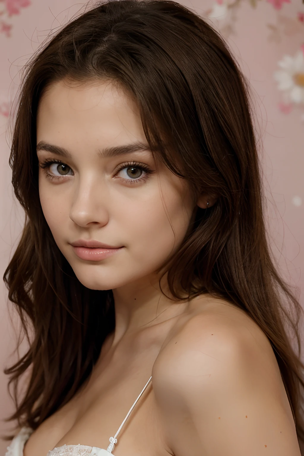 Jolie Fille Brune Yeux Scintillant Damour 13 Ans Fine Et Belle