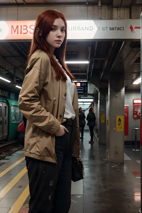 Description: In the 20th century bustling train station in 1938 era, amidst the shadows of war ...