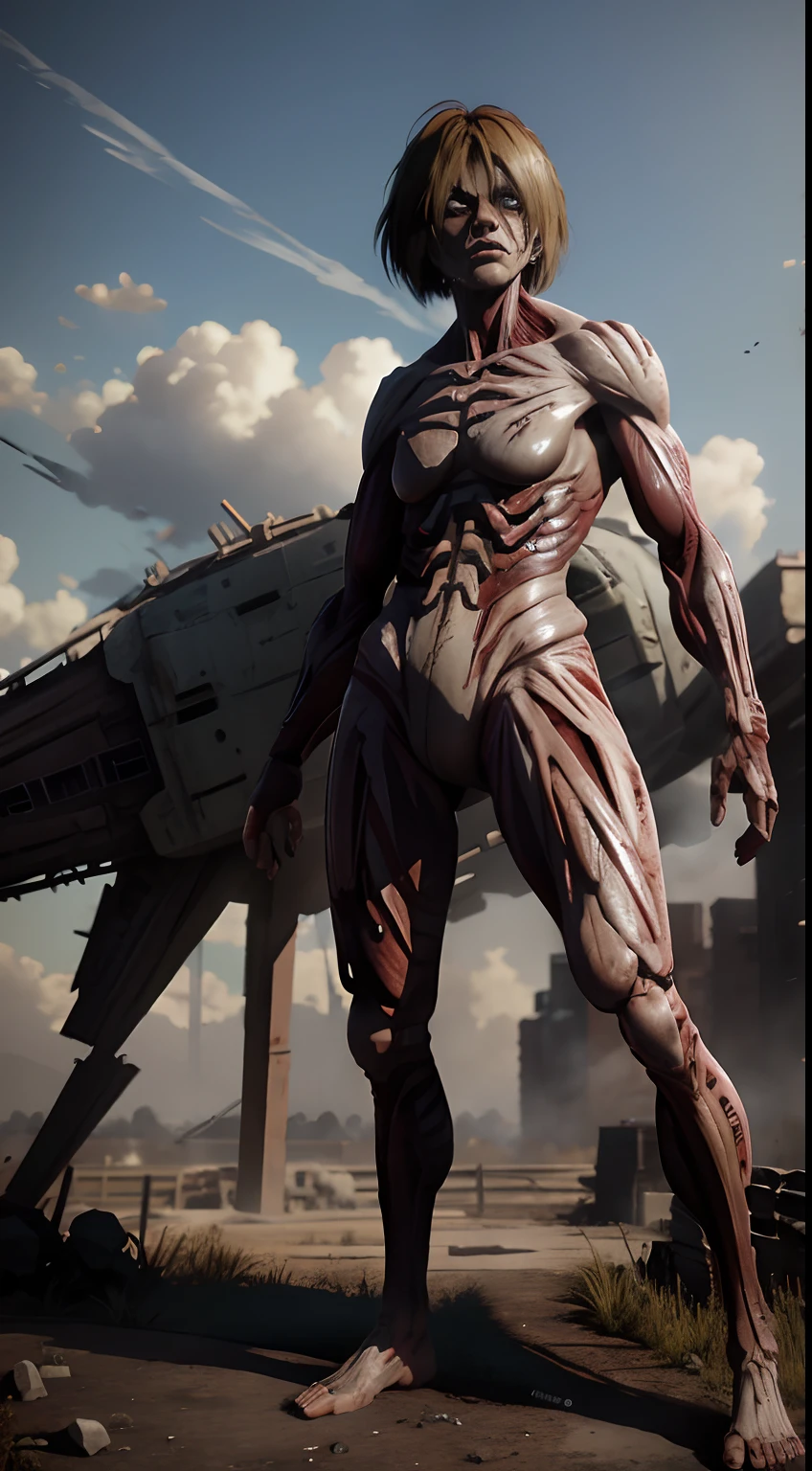 Attack on Titan Annie, Post-apocalytic, Female Titan, Bokeh, nffsw - SeaArt AI