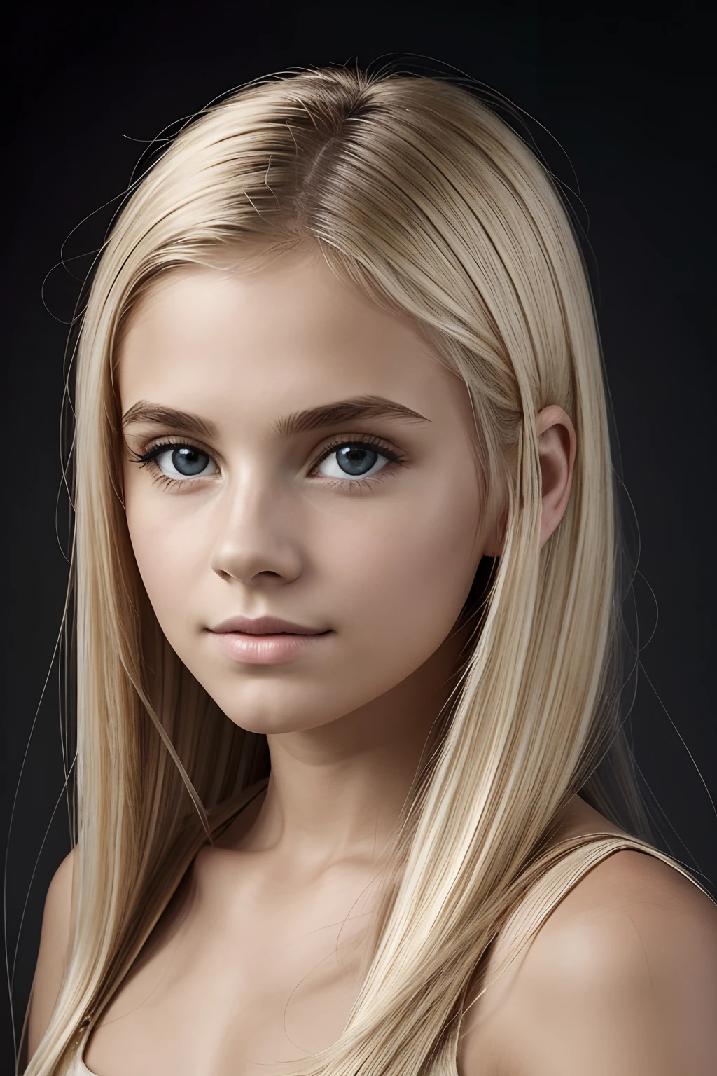 A close up of a young woman with long blonde hair - SeaArt AI