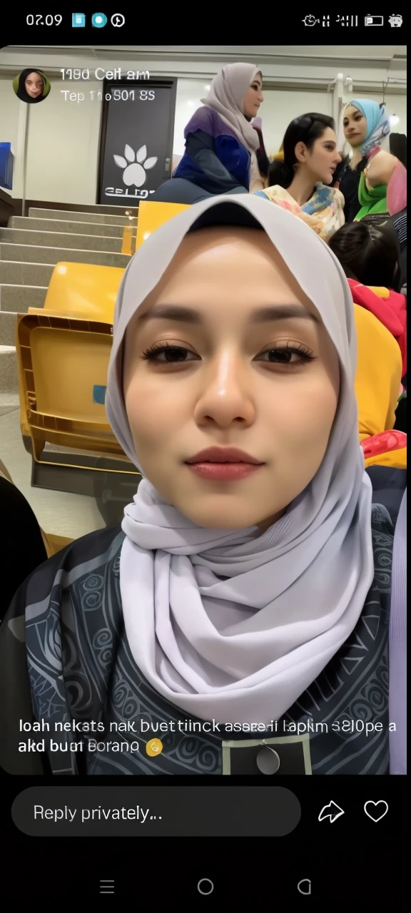 A close up of a person wearing a headscarf and a scarf - SeaArt AI