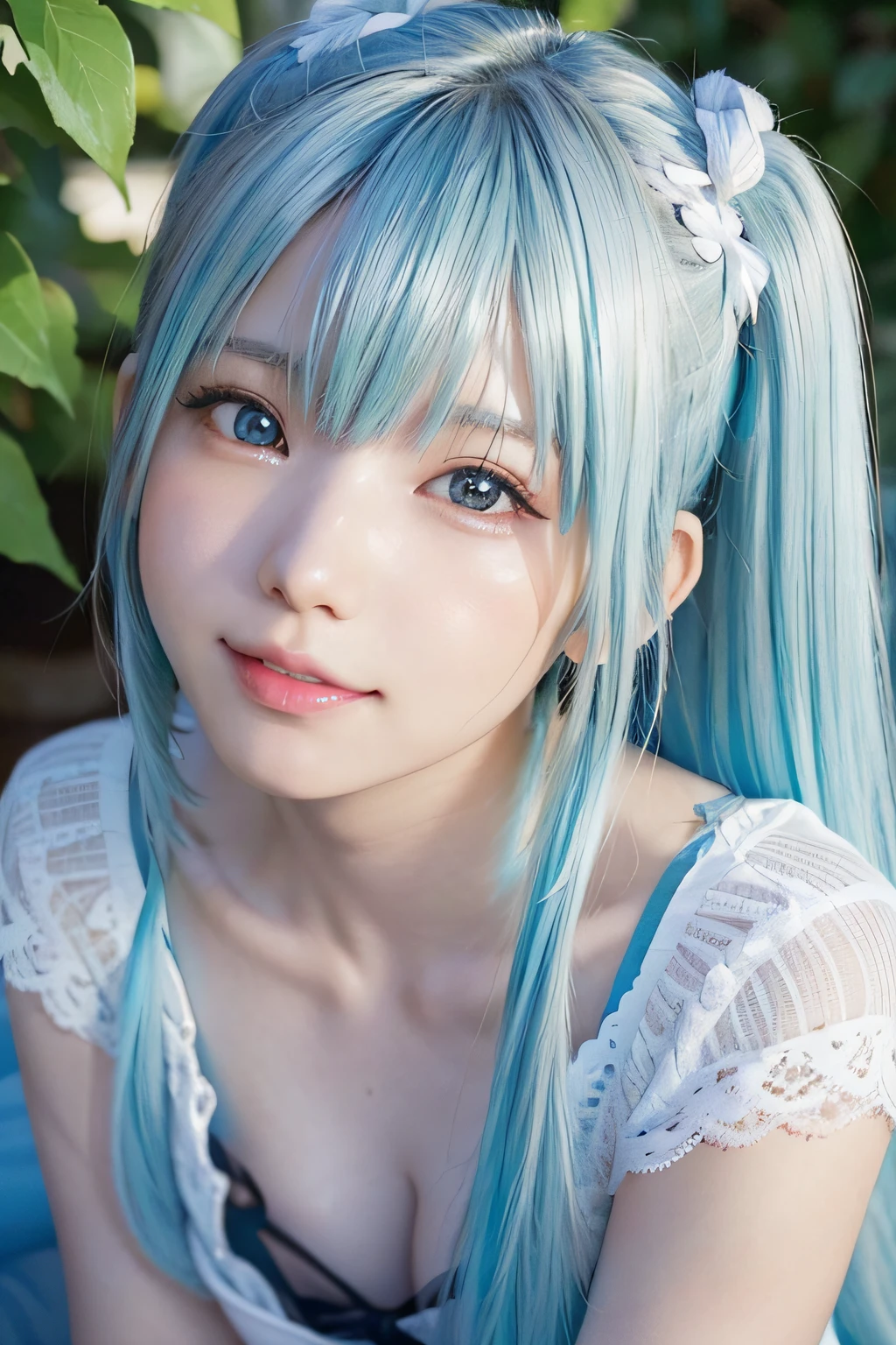 Hatsune Miku、Photorealsitic, hight resolution, 1 rapariga, White-haired, Korean - SeaArt AI