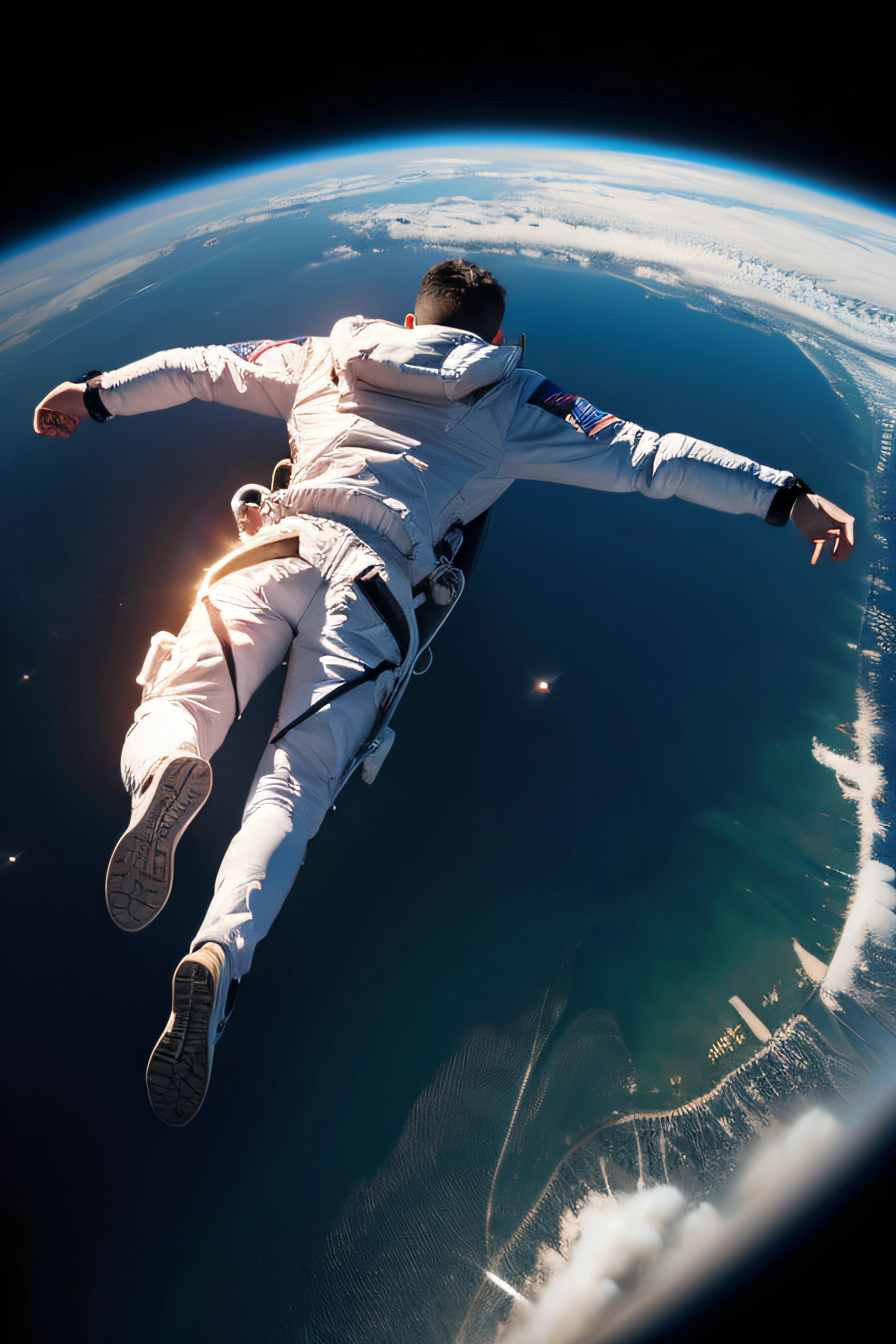 A man who floats in space with - SeaArt AI