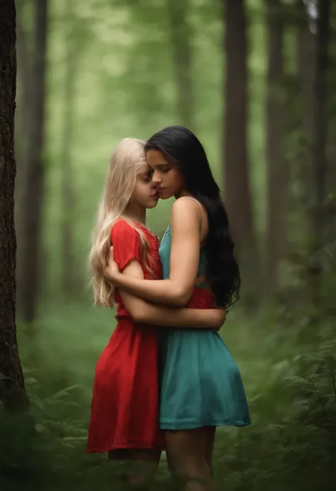 young teen girls kissing - SeaArt Al - Free Al Art Generator