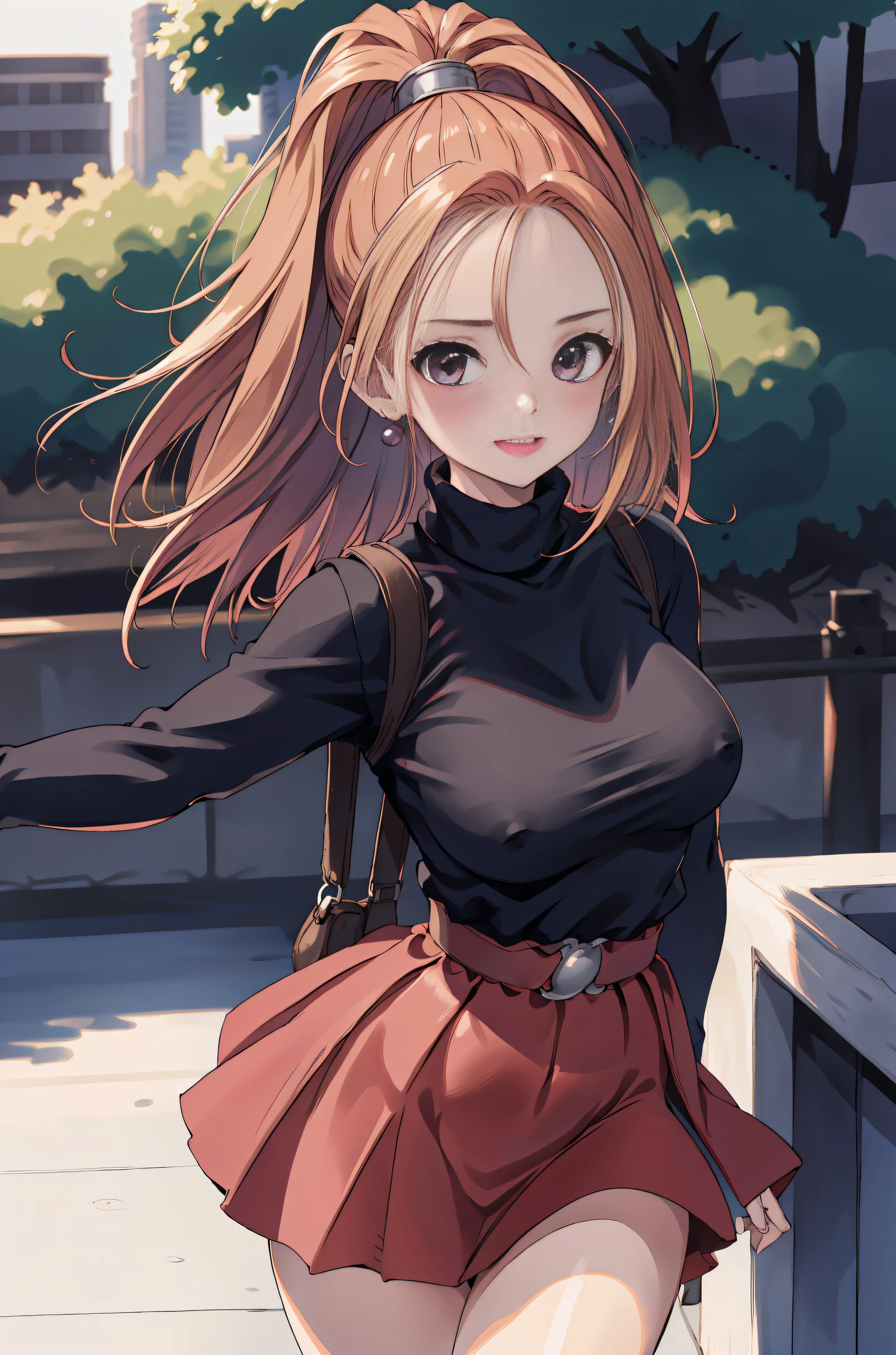 dq6 Barbara,Hoher Pferdeschwanz,Kleid,große Brüste、(beste Qualität, Tischplatte - SeaArt AI