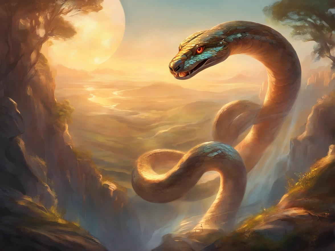 greek mythology snake, sunlight - SeaArt AI