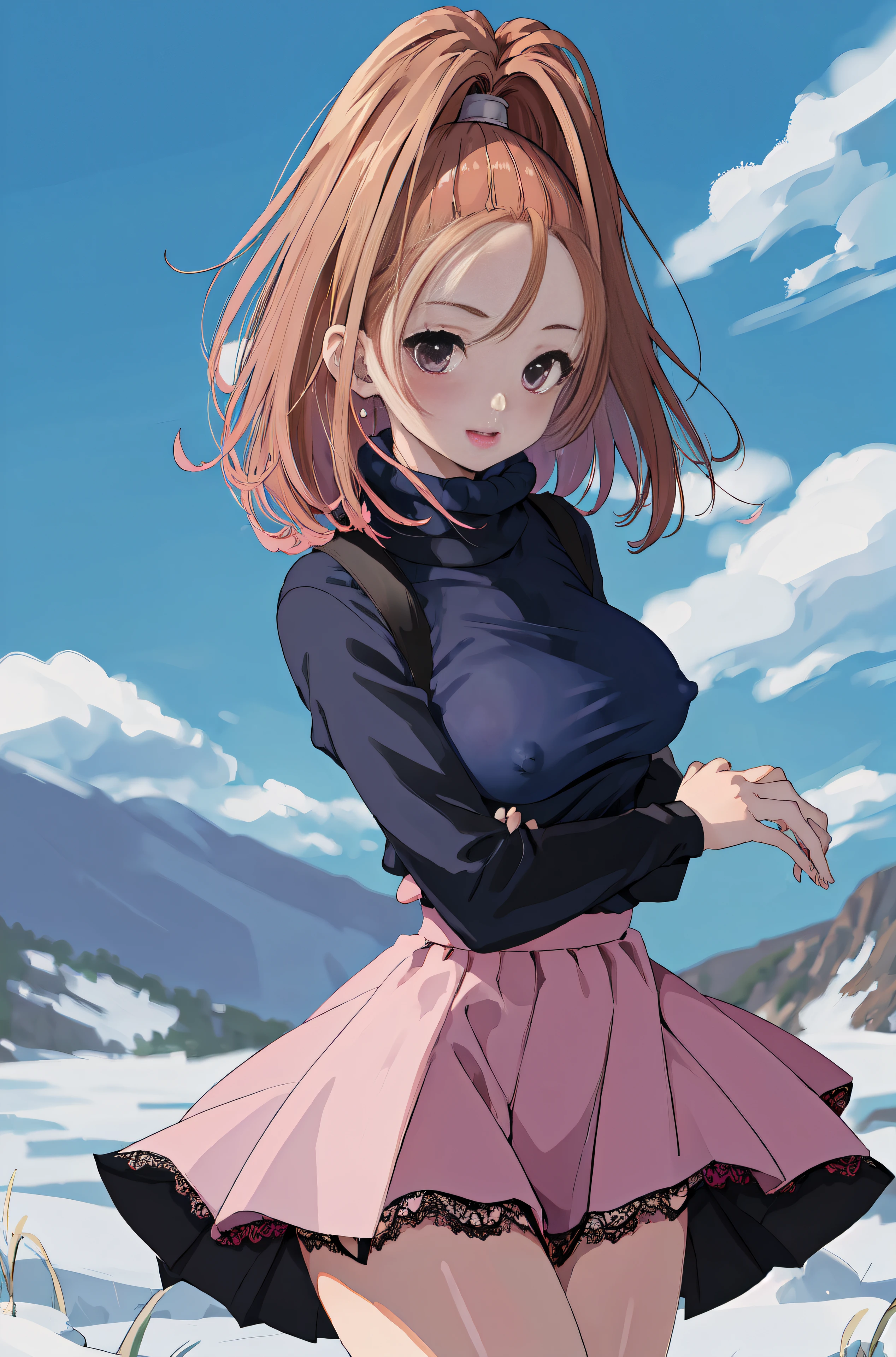 DQ6 Barbara,High Ponytail,Dress,Large breasts、(Best Quality, masutepiece - SeaArt AI