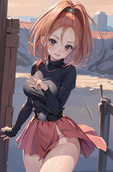 DQ6 Barbara,High Ponytail,Dress,Large breasts、(Best Quality, masutepiece - SeaArt AI