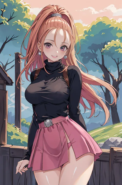 DQ6 Barbara,High Ponytail,Dress,Large breasts、(Best Quality, masutepiece - SeaArt AI