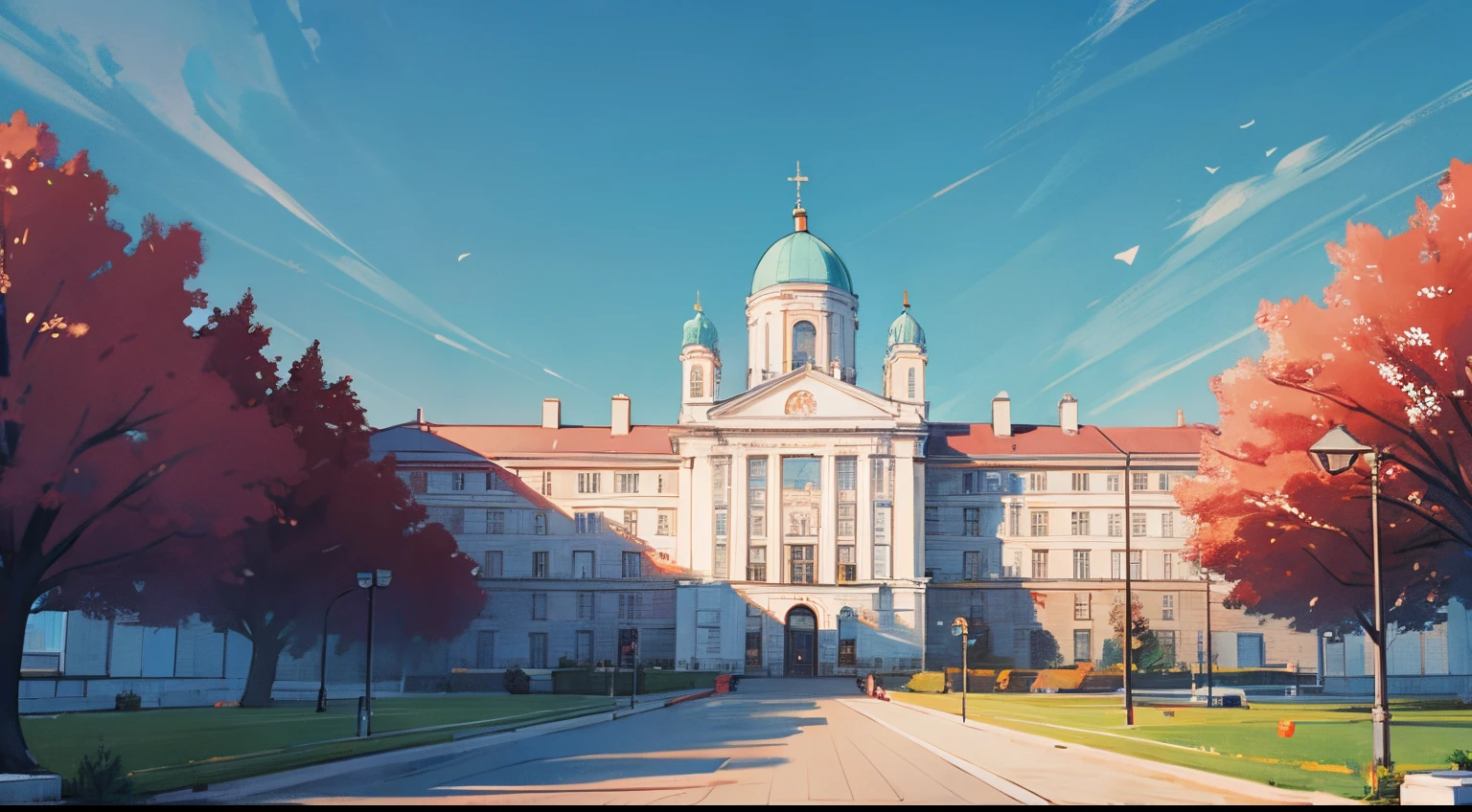 There is a picture of a building with a clock tower on it - SeaArt AI