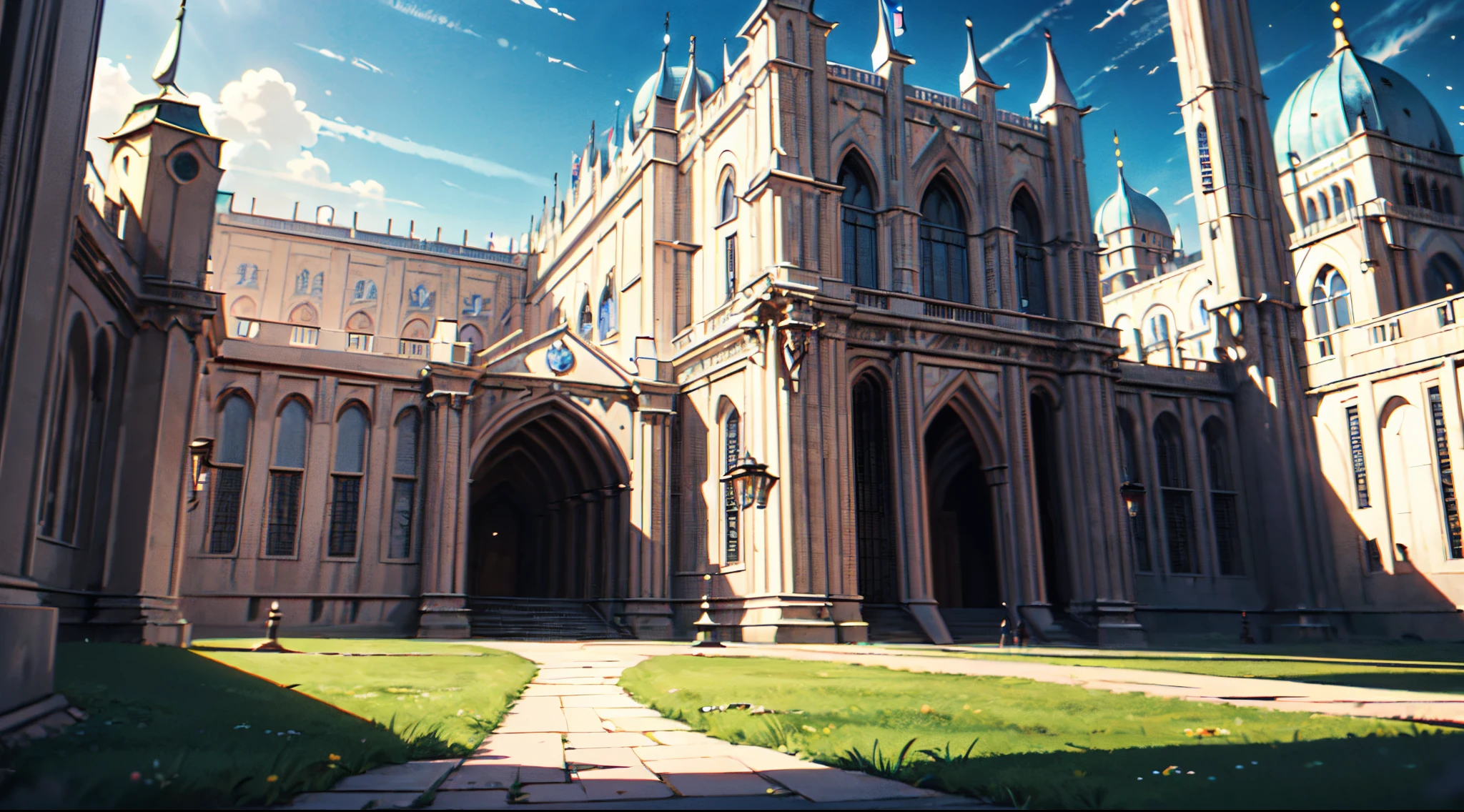 There is a large building with a clock tower on the front - SeaArt AI