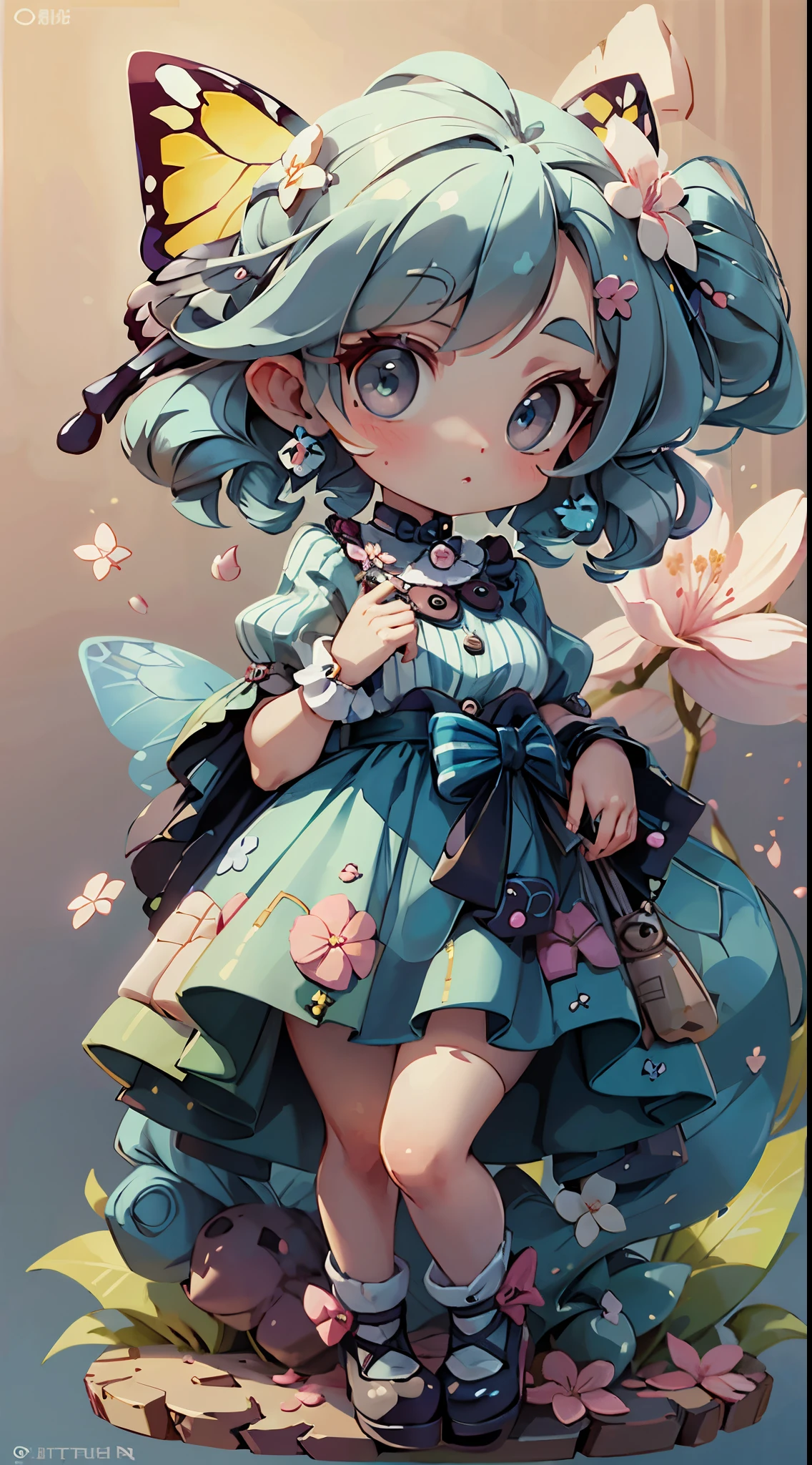 A close up of a girl with a butterfly on her head - SeaArt AI