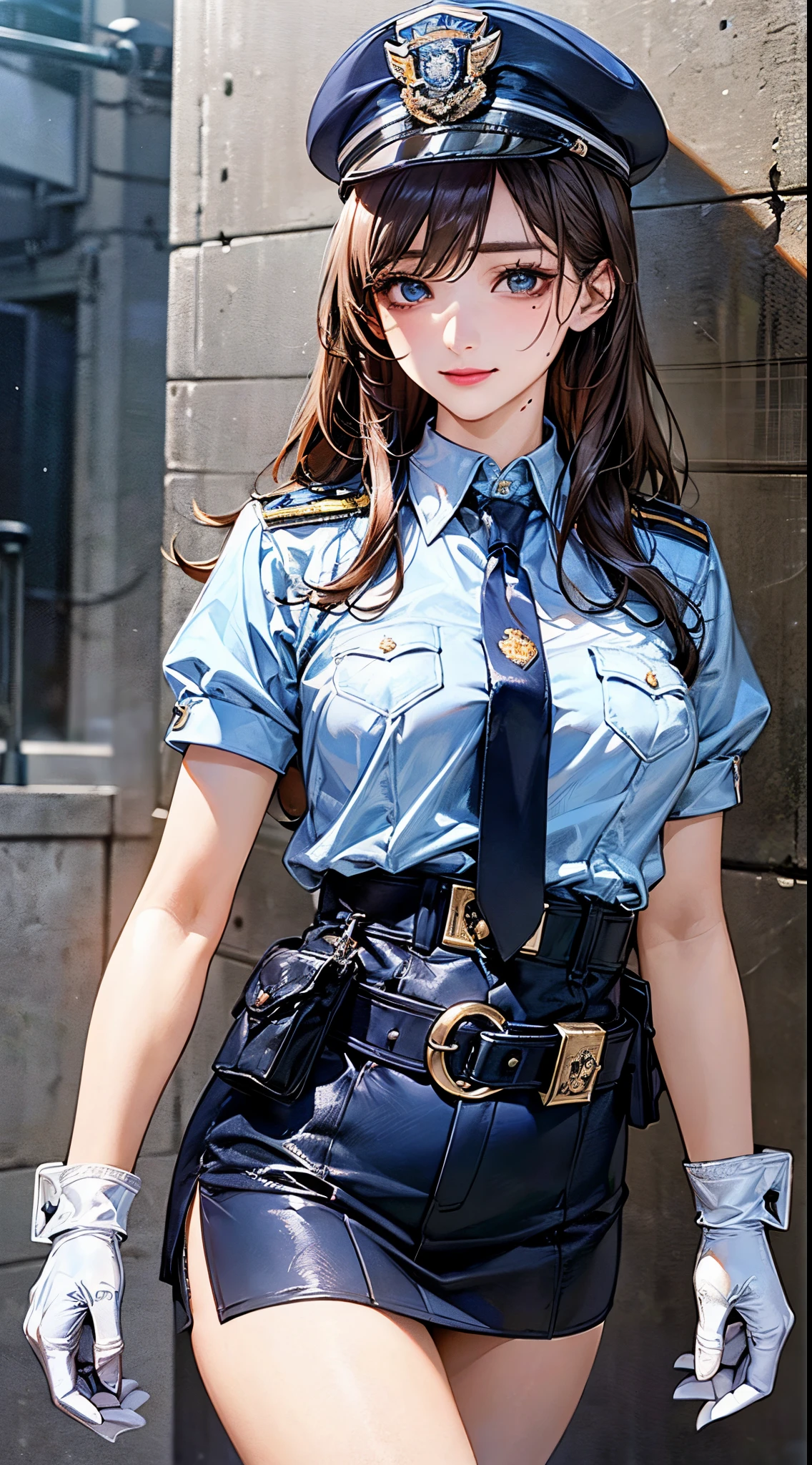 Araffe vestido con uniforme de policía caminando por una calle - SeaArt AI