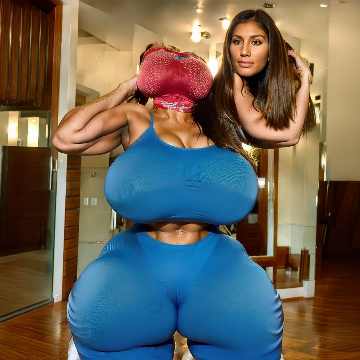 ((4heads))sexy Fit woman,Lucy pinder , 18 years ago old, brown hair, blue eyes - SeaArt AI