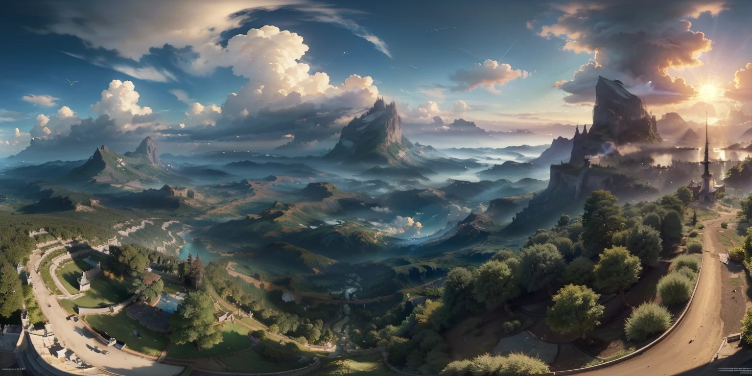 IsometRic panoRama 360, スタイルモデル撮影, (High detail 8k CG unit wallpapeR), Sunlight and Radiation ...