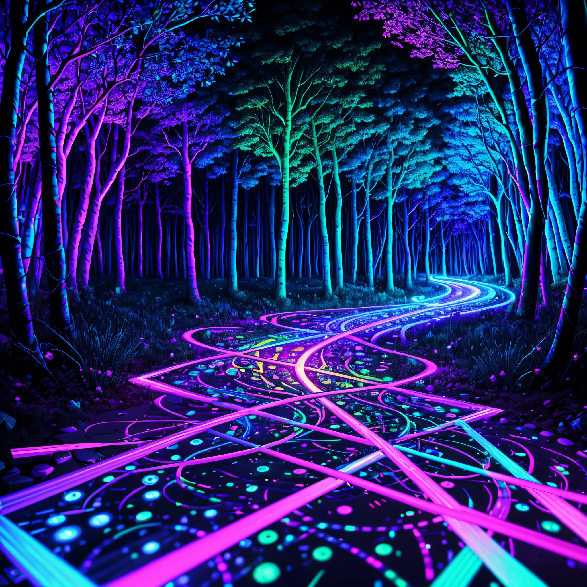 Blacklight draws a path to the center of the frame, Hejig, Vibrant ...