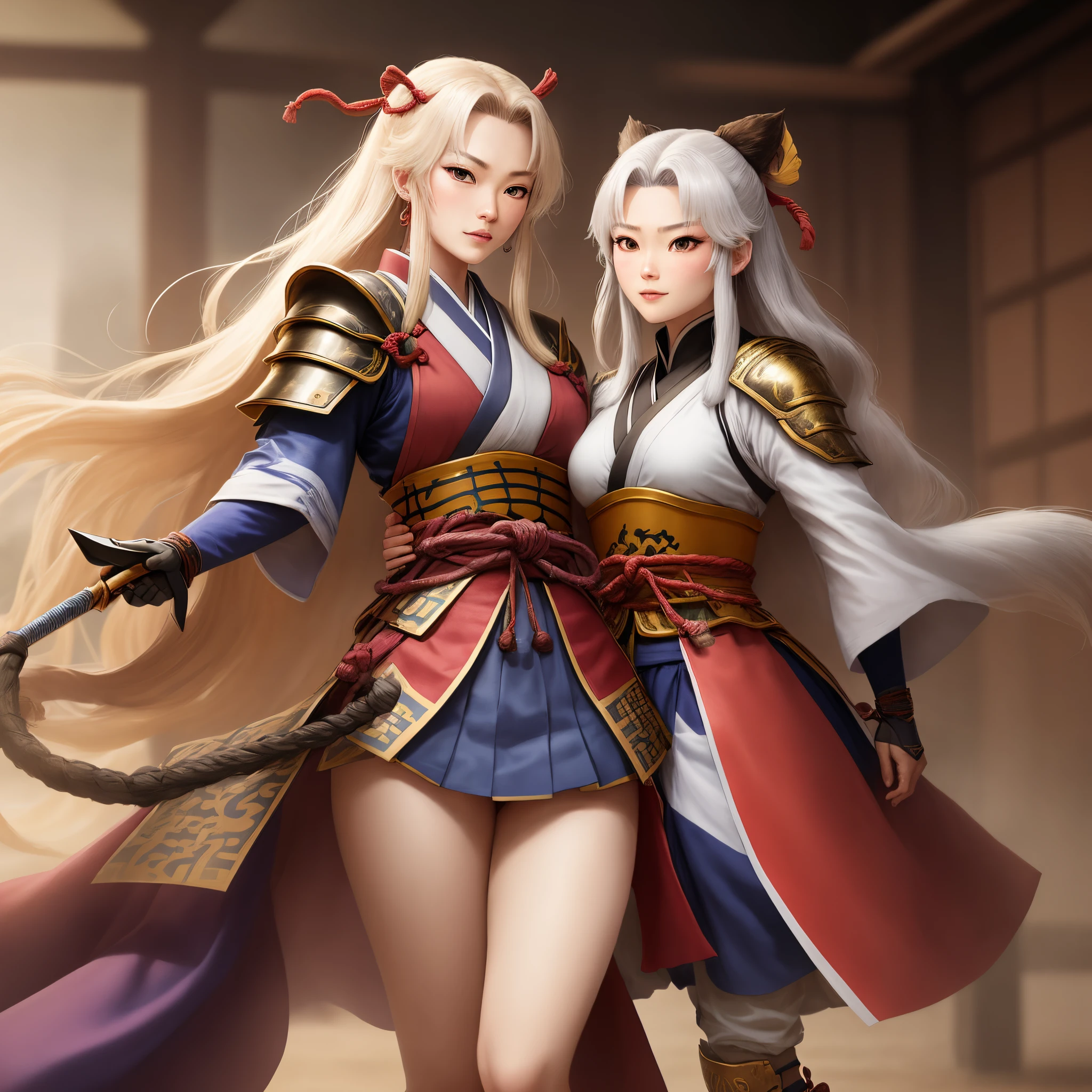 A couple of women in costumes standing next to each other - SeaArt AI