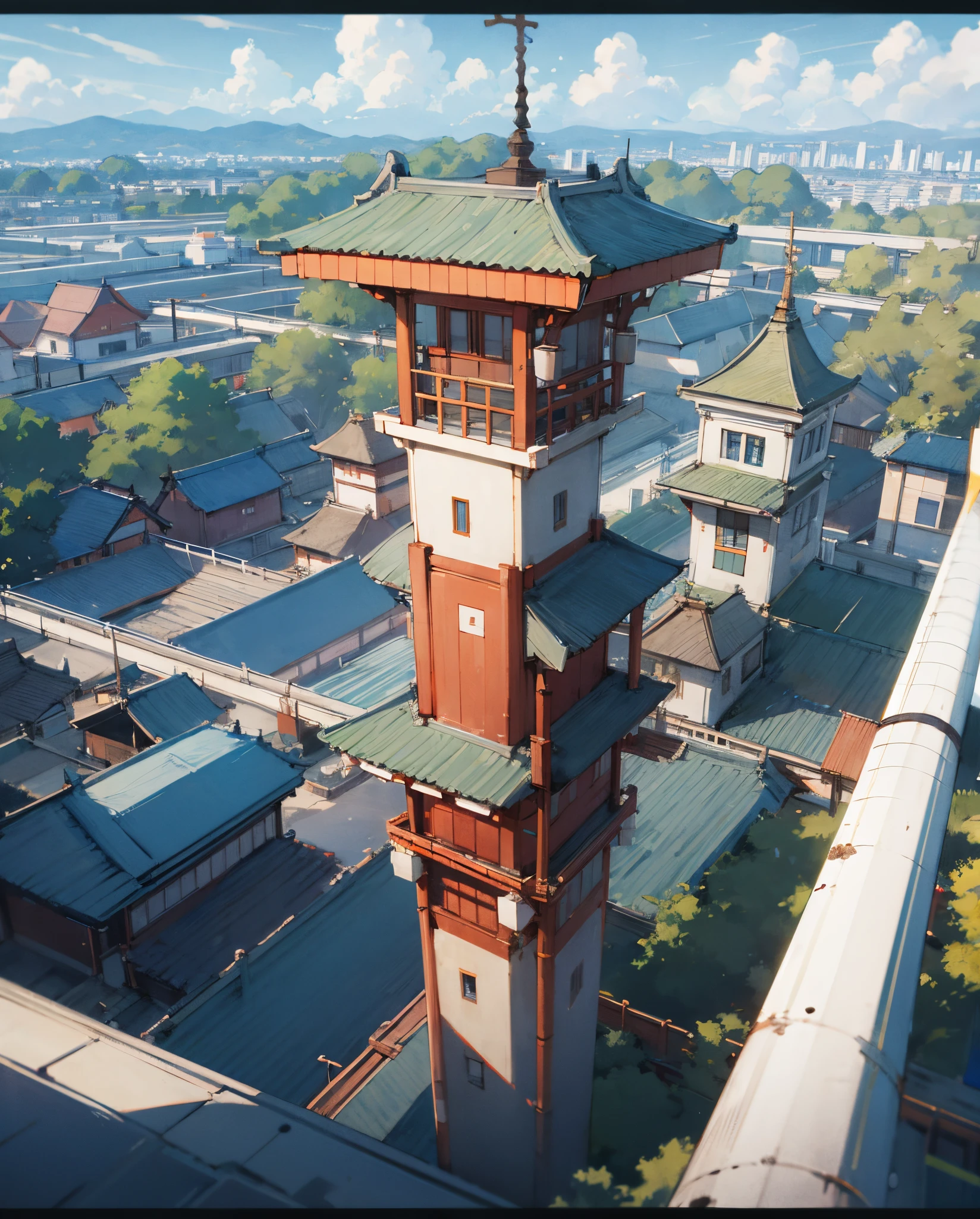 Arafed view of a tall tower with a clock on top of it - SeaArt AI