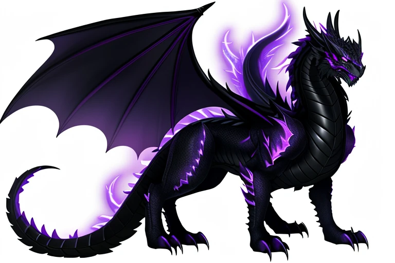 A black dragon with purple eyes and a purple eye, more power full ...