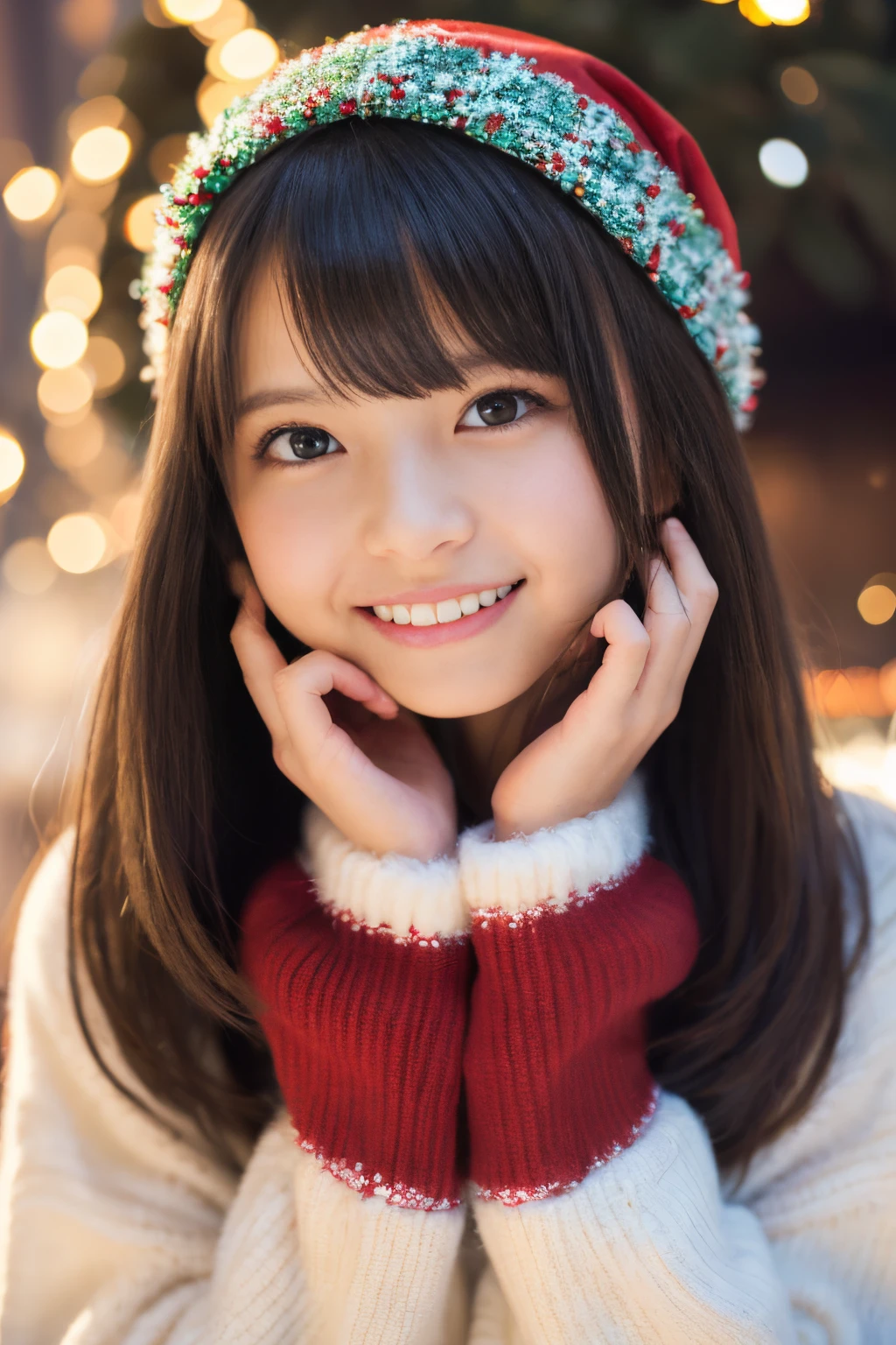 A girl on Christmas Eve, small - SeaArt AI