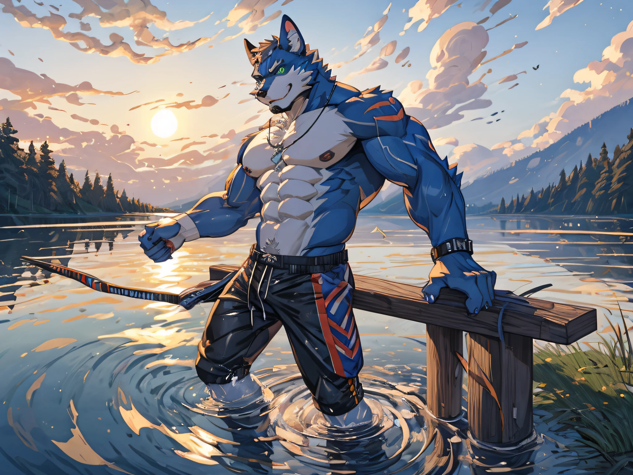 furry,bara,brown cow,masculine,green eyes - SeaArt AI