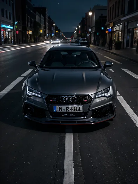AUDI RS7 , machine, the night, The city - SeaArt AI