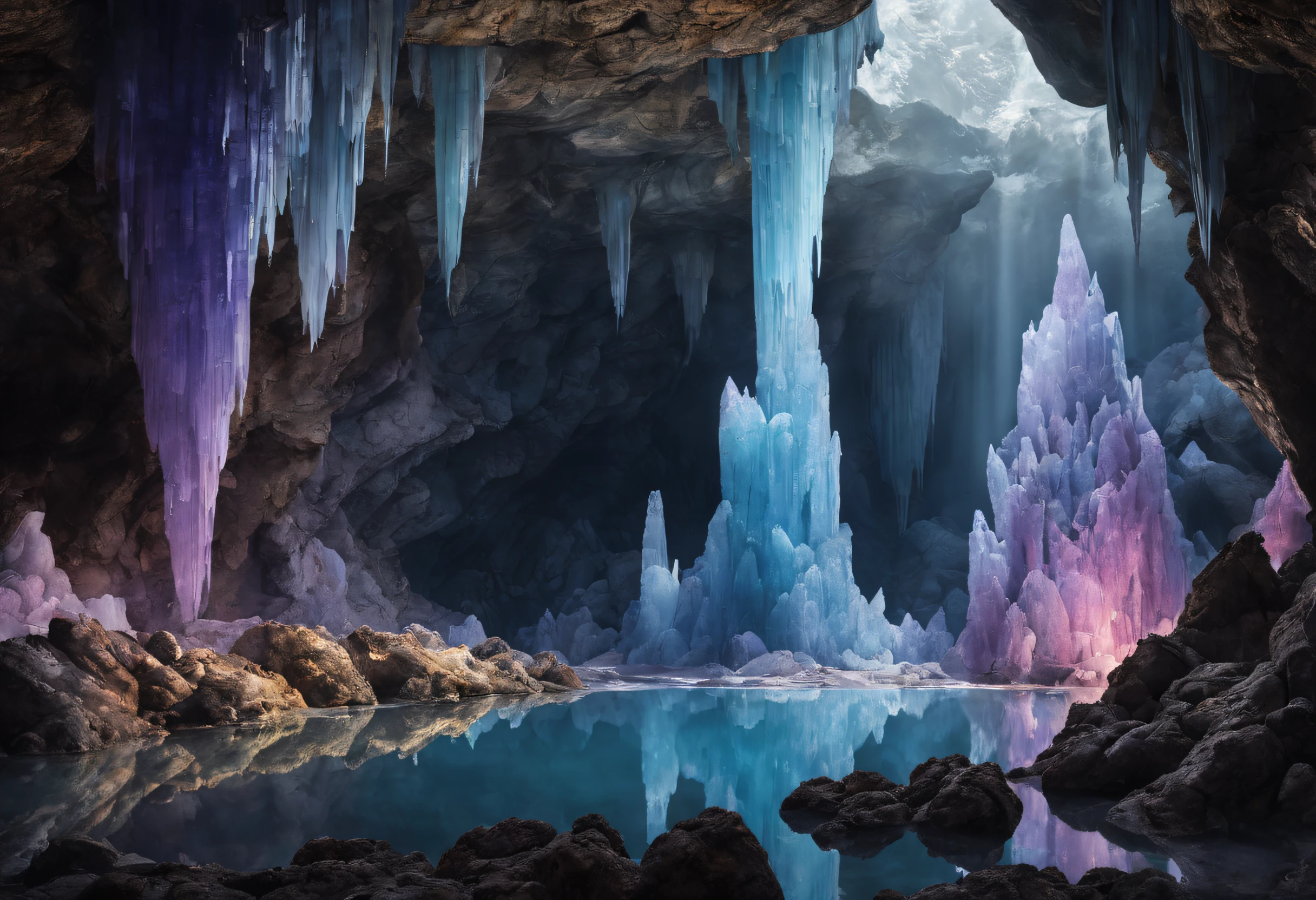 Crystal Caves created with SeaArt AI